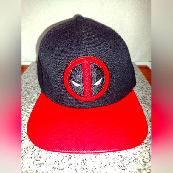 Marvel | Accessories | Deadpool Black Red White Snapback Adjustable Hat ...